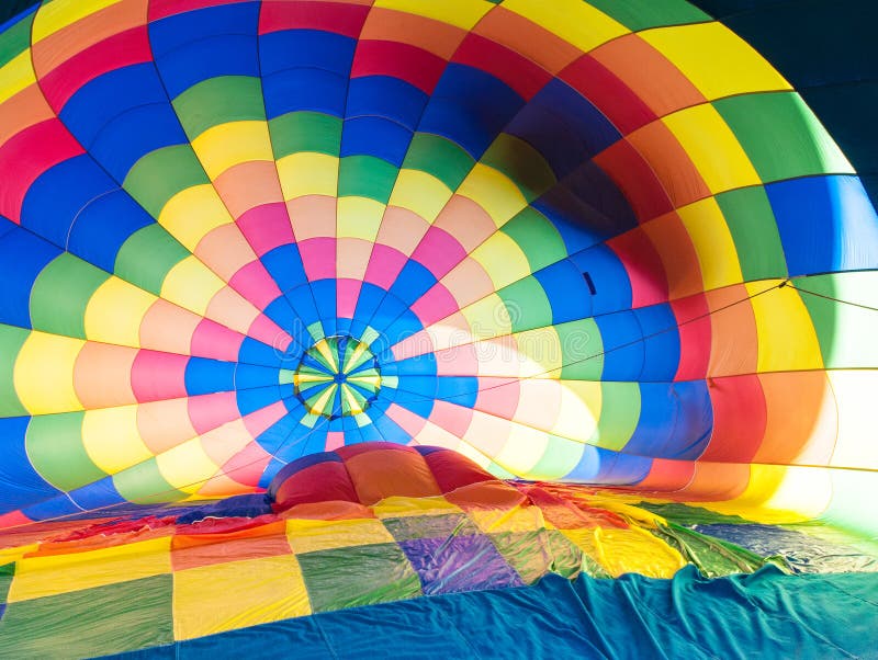 Inside of a Hot Air Balloon with Lots of Color Stock Photo - Image of ...