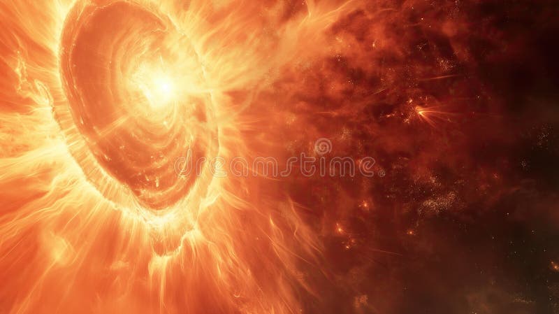 Inside a hot star in space stock photo. Image of futuristic - 308417892