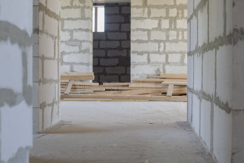 Construction Site. Inside the House. Block Structure Stock Photo ...