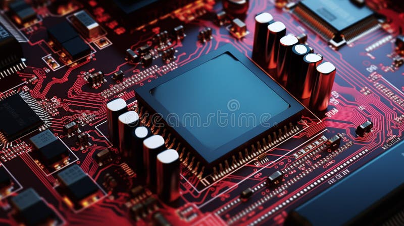Inside Hub of Robotic Chip Manufacturing Stock Illustration ...