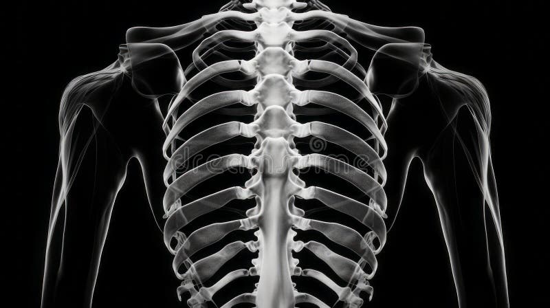 Inside the Human Frame: Detailed X-Ray View of the Spinal Column Stock ...