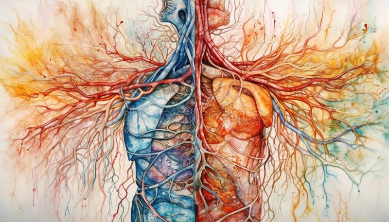 Inside Human Torso, Anatomy Illustrates Respiratory System Generated by ...