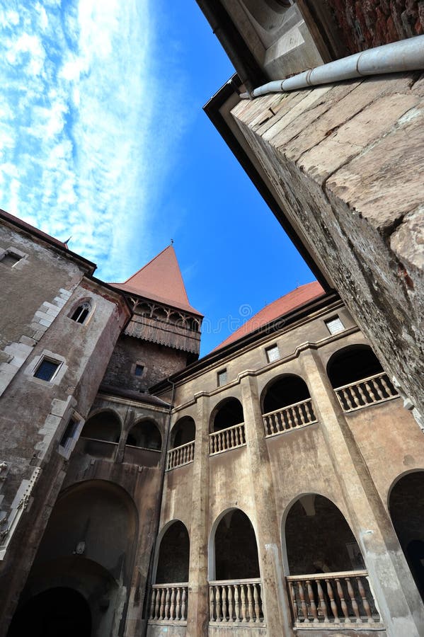Hunedoara Castle: Courtyard View from a Balcony Stock Image - Image of ...