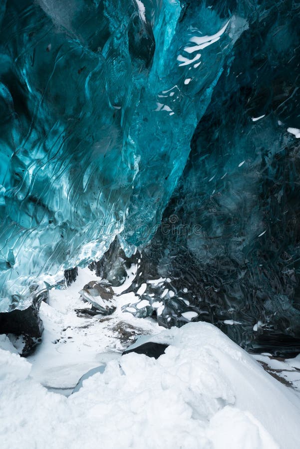 The Ice Cave in Iceland. Crystal Ice Cave. Vatnajokull National Park ...