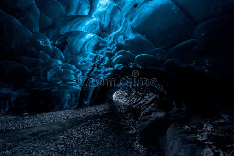 Inside an Ice Cave in Iceland Stock Photo - Image of extreme, light ...
