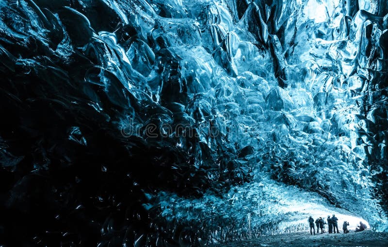Inside an Ice Cave in Iceland Stock Photo - Image of extreme, light ...