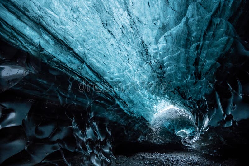 Inside an Ice Cave in Iceland Stock Photo - Image of extreme, light ...