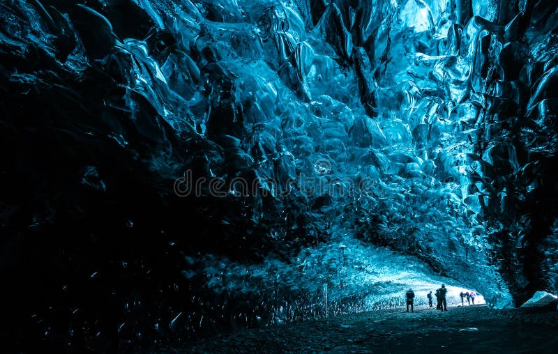 Inside an Ice Cave in Iceland Stock Photo - Image of extreme, light ...