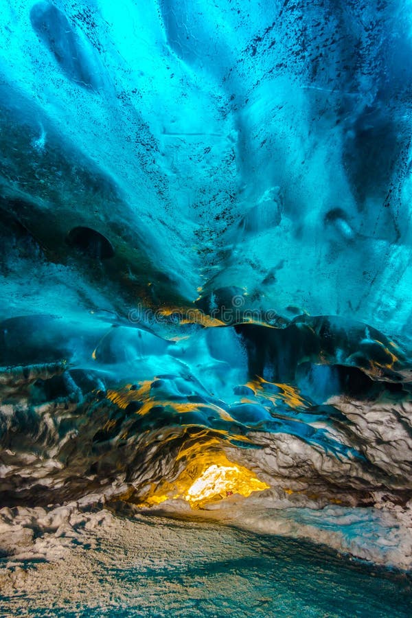 Inside Ice Cave in Vatnajokull, Iceland . Stock Photo - Image of frost ...