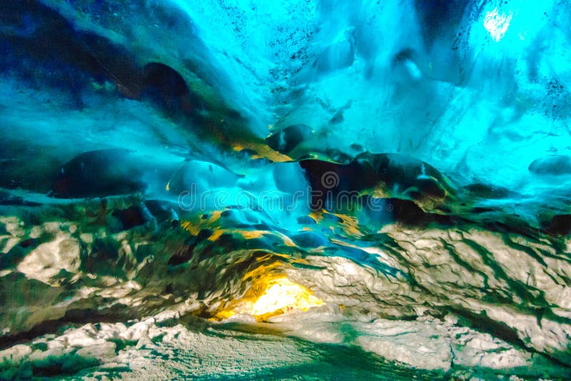 Inside Ice Cave in Vatnajokull, Iceland . Stock Photo - Image of cave ...