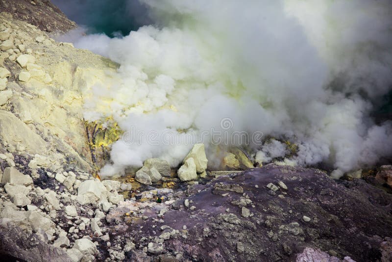 Inside Ijen Volcano, Java, Indonesia Stock Photo - Image of kawah ...