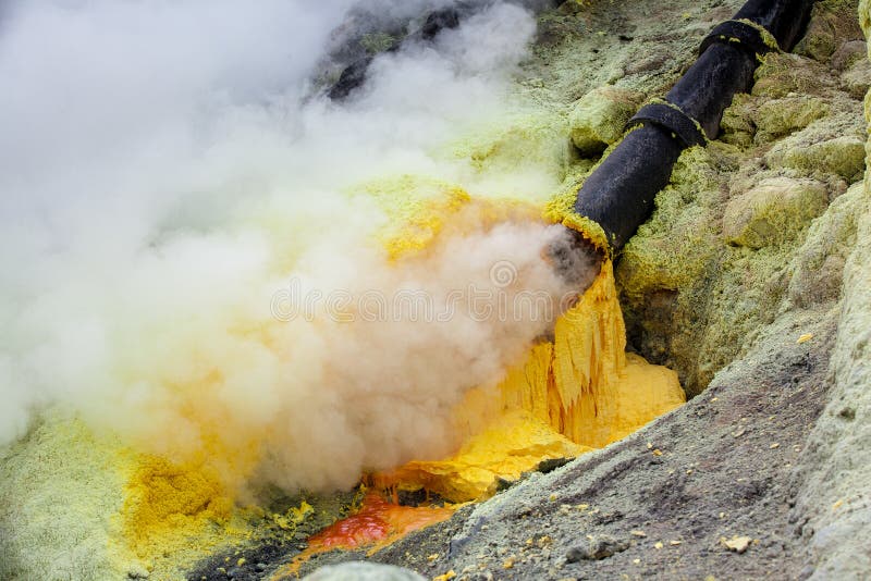 Inside Ijen Volcano, Java, Indonesia Stock Image - Image of lake ...