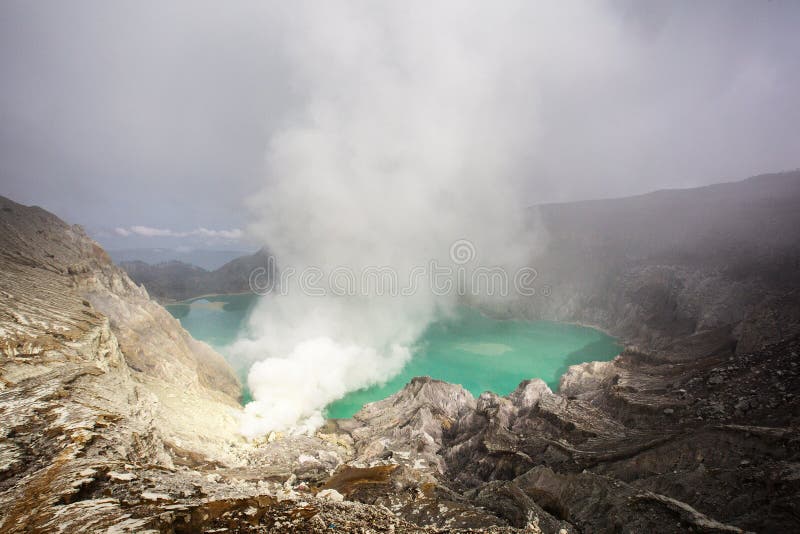 Inside Ijen Volcano, Java, Indonesia Stock Image - Image of travel ...