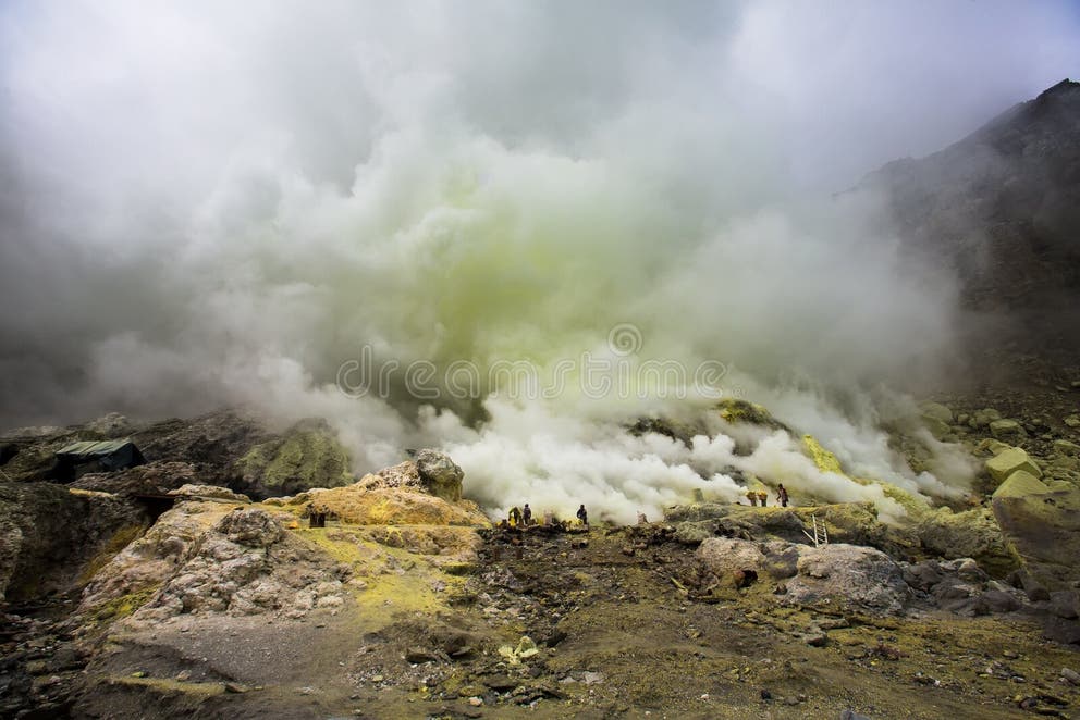 Inside Ijen Volcano, Java, Indonesia Stock Image - Image of crater ...