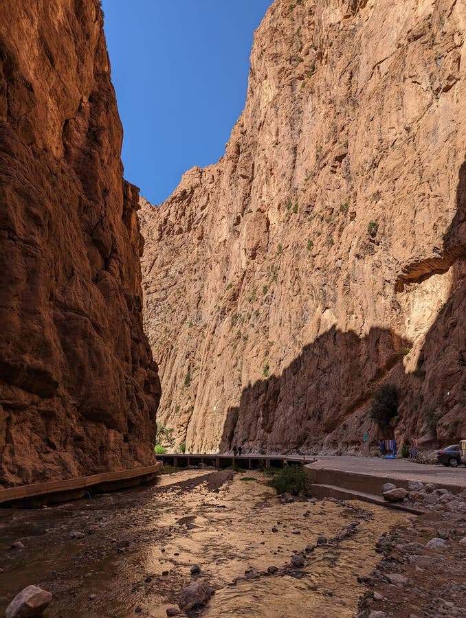 Inside the Impressive Todra Gorge with Its High Cliffs Stock Photo ...