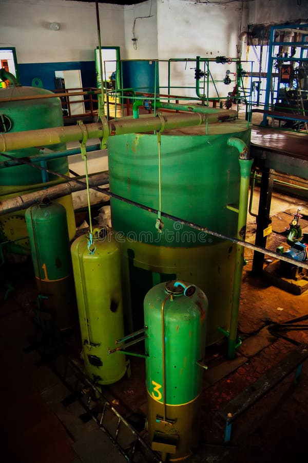 Inside the Industrial Boiler Room. Water Tanks Stock Image - Image of ...