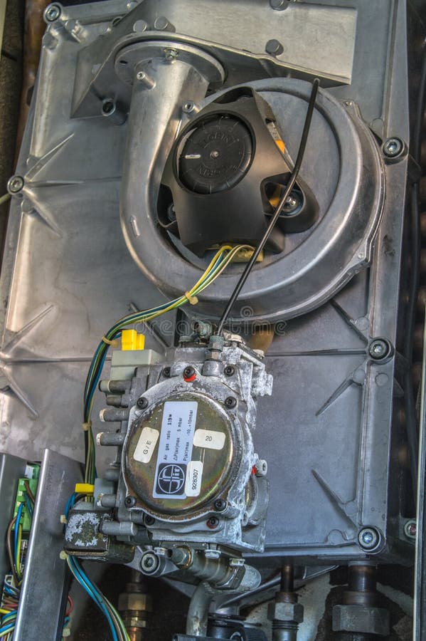 Inside an old gas boiler editorial stock photo. Image of boiler - 187070573
