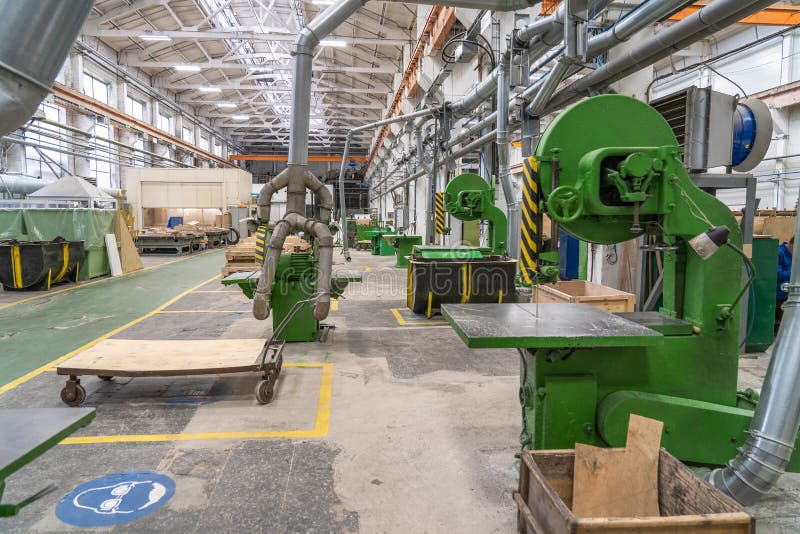 Inside Interior Factory Workshop with Stacks of Wood for Making Molds ...