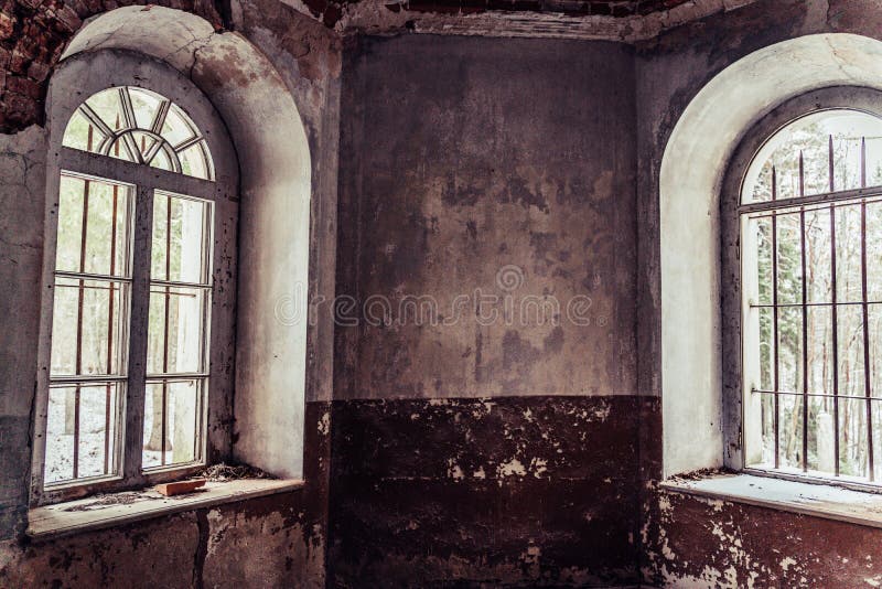 Inside Interior of an Old Abandoned Church in Latvia, Galgauska - Light ...