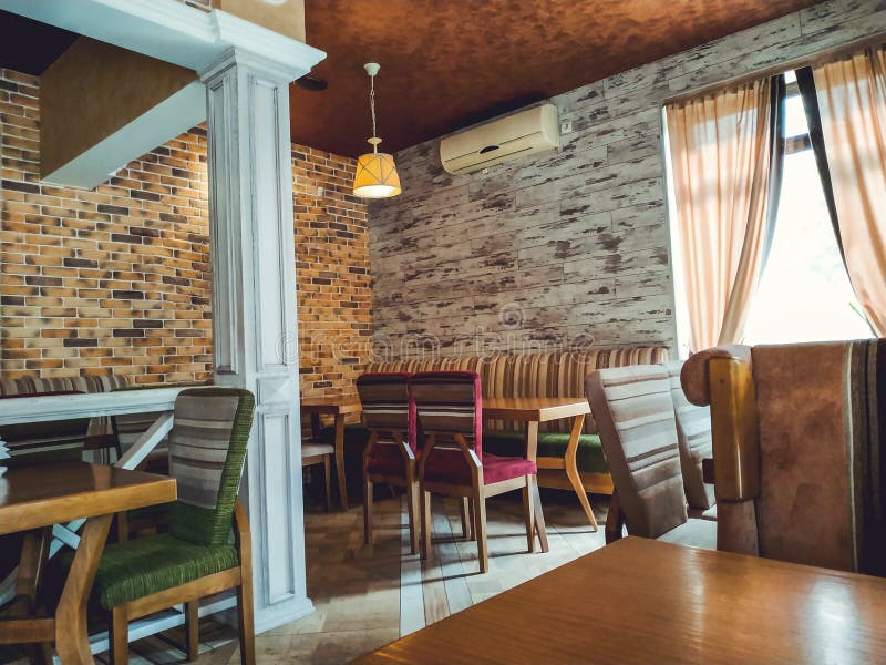 Inside Interior in Small Modern Pub Cafe with Loft Design Style Stock ...