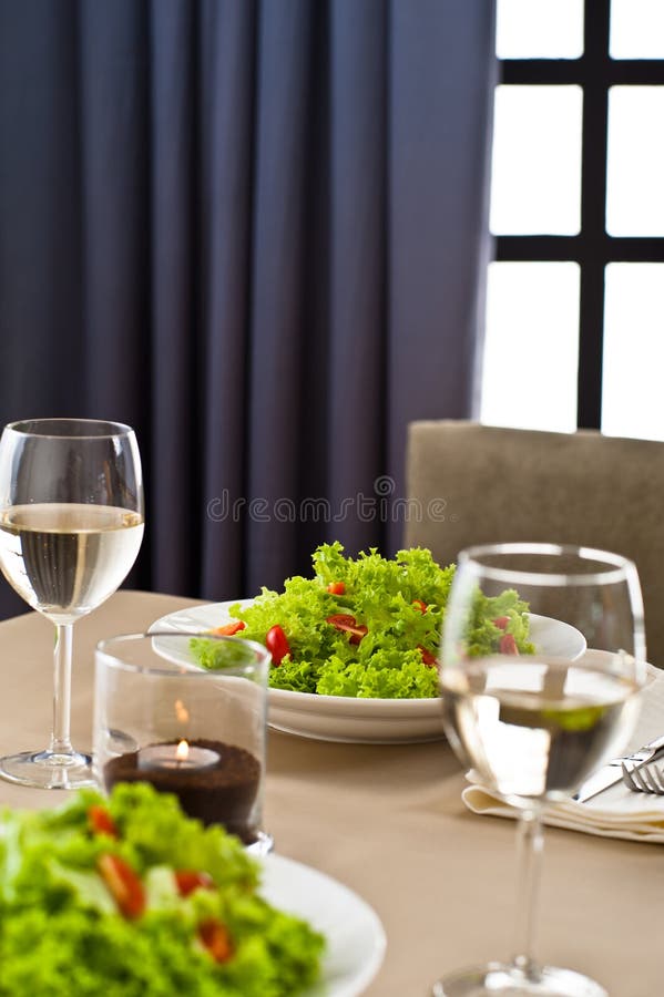 Inside Interior Table Setting Stock Photo - Image of dining, curtain ...