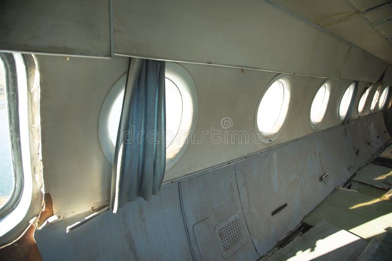 Inside Interior View of Abandoned Plane Stock Photo - Image of ...