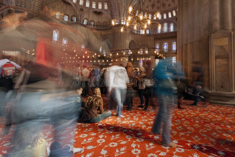 Inside the Islamic Blue Mosque Instanbu, Turkey Editorial Photo - Image ...