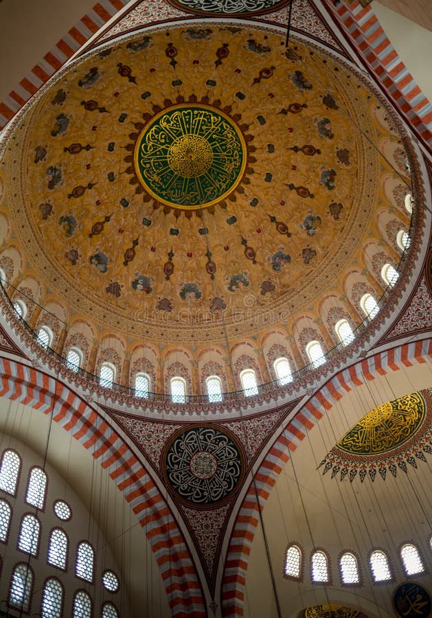 Inside the Islamic Blue Mosque in Istanbul, Turkey Stock Image - Image ...