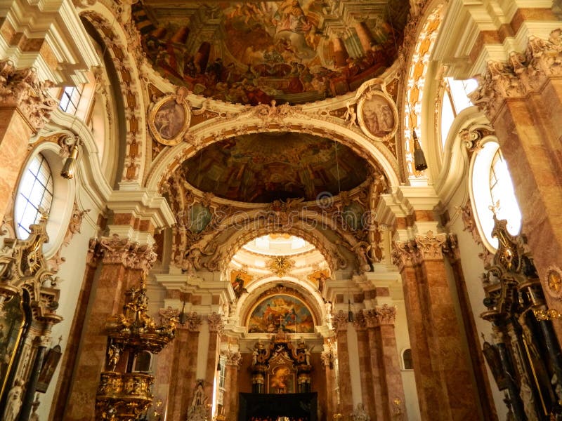Inside Jesuit Church Innsbruck Stock Photo - Image of industries ...