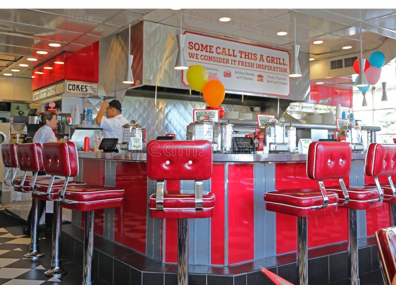 Inside Johnny Rockets editorial photo. Image of chars - 56049826