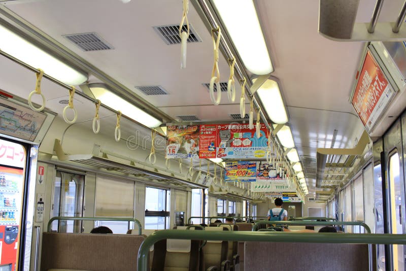 Inside of JR Train Depart from Kure Line Editorial Photography - Image ...