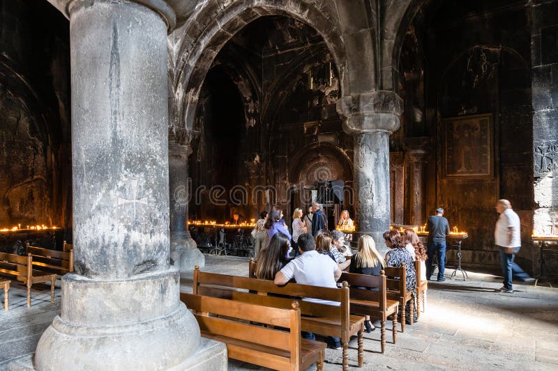 Inside Katoghike Church of Monastery of Geghard Editorial Photography ...