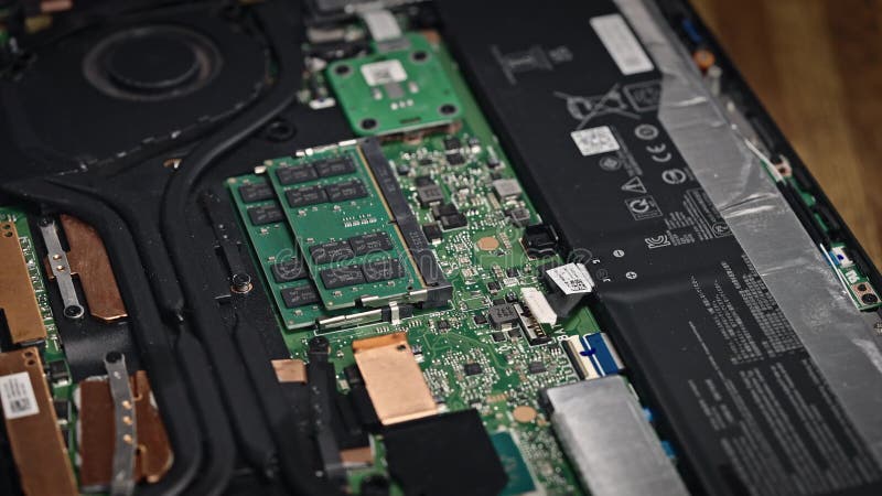 The Inside of a Laptop Computer with the Motherboard Removed Stock ...