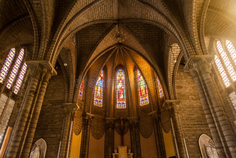 Inside of a large church editorial stock photo. Image of grey - 53107153