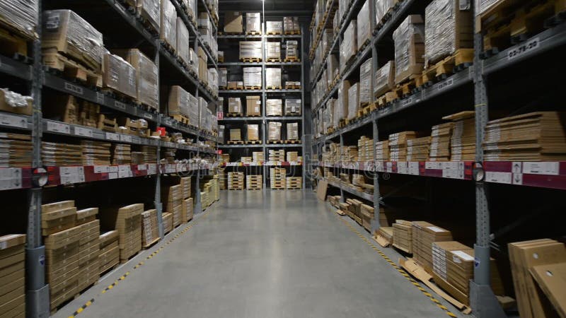 Large Storage Room with Vertical Storage. Scene Stock Video - Video of ...