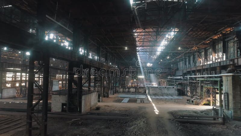 Inside a Large Warehouse at a Metal Production Plant. Span Inside a ...