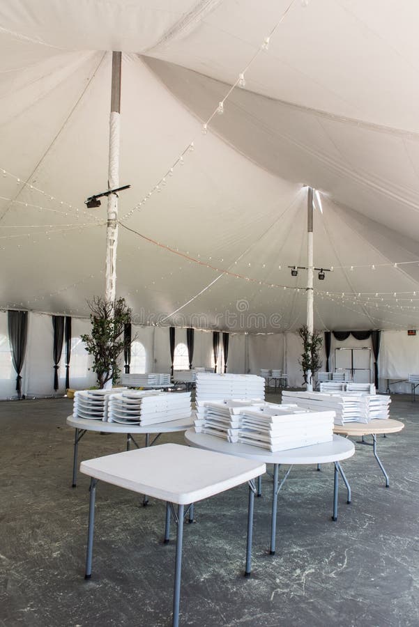 Inside a Large White Tent for Entertaining Stock Photo - Image of bear ...