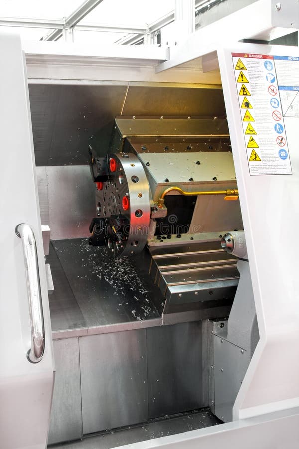Inside CNC Lathe Machine on Factory Stock Photo - Image of holder ...
