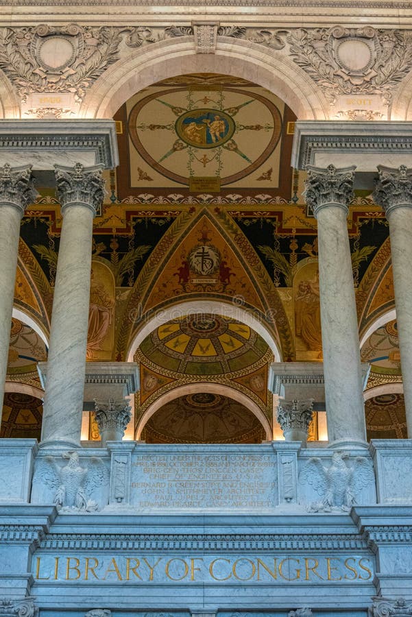 Inside the Library of Congress in Washington DC Stock Image - Image of ...
