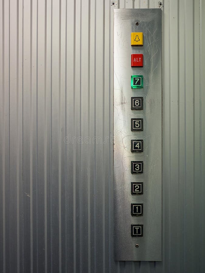 Inside a lift stock image. Image of numbers, lift, metallic - 89611233