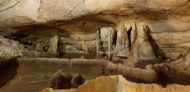 Interesting Rock Formations Inside the Limestone Cave Stock Photo ...