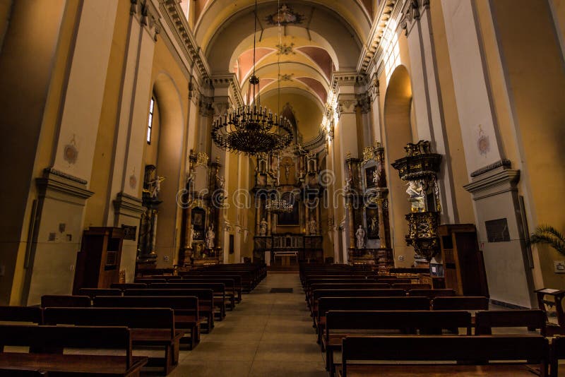 Beautiful Catholic Church Inside, Lithuania Stock Photo - Image of ...