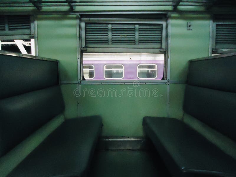 Inside the Local Train Third Class of Thailand Train Stock Image ...