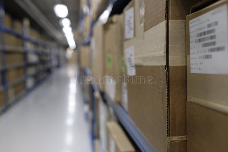 Inside a Logistics and Distribution Warehouse Stock Image - Image of ...