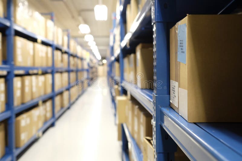 Inside a Logistics and Distribution Warehouse Stock Image - Image of ...