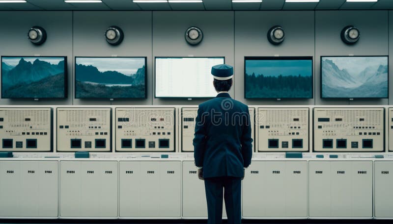 An Inside Look at Security Operations, a Security Guard Monitoring the ...