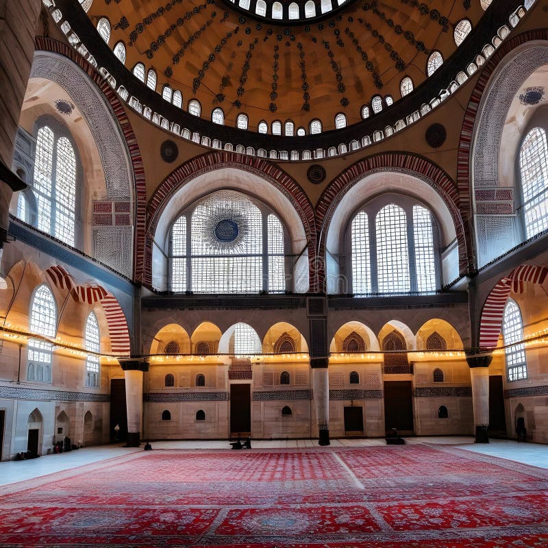 Inside Look at the Suleymaniye Mosque. Turkey S Istanbul Stock ...