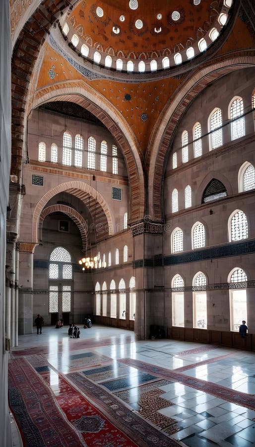 Inside Look at the Suleymaniye Mosque. Turkey S Istanbul Stock ...