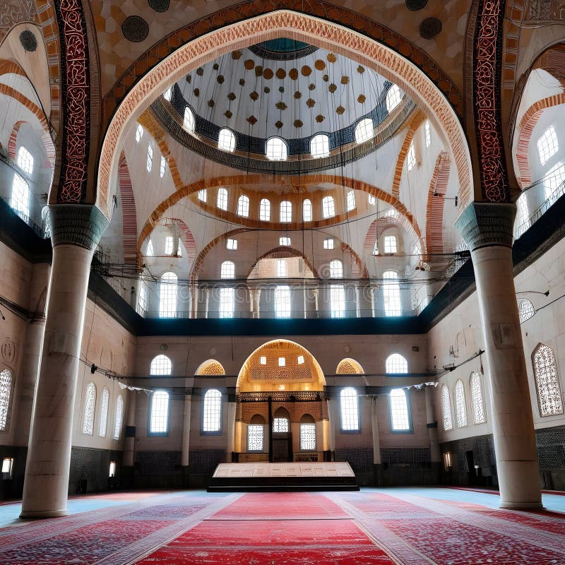 Inside Look at the Suleymaniye Mosque. Turkey S Istanbul Stock ...