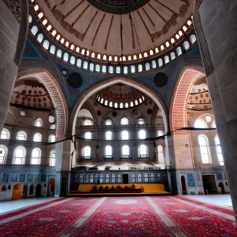 Inside Look at the Suleymaniye Mosque. Turkey S Istanbul Stock ...